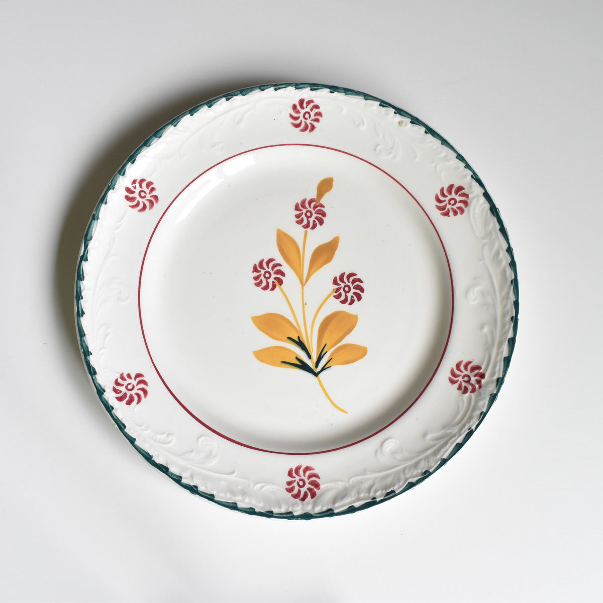 ヴィンテージデザートプレート サンタマン Ceranord フラワー＆レリーフ D — Loane Interior