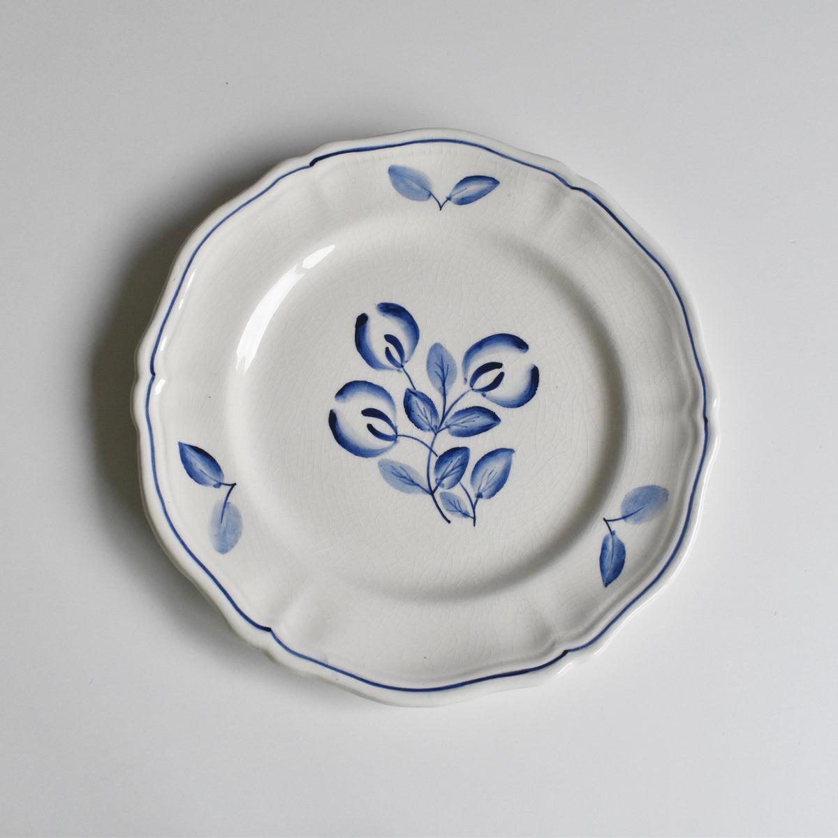 ヴィンテージデザートプレート Fleurs bleues A — Loane Interior