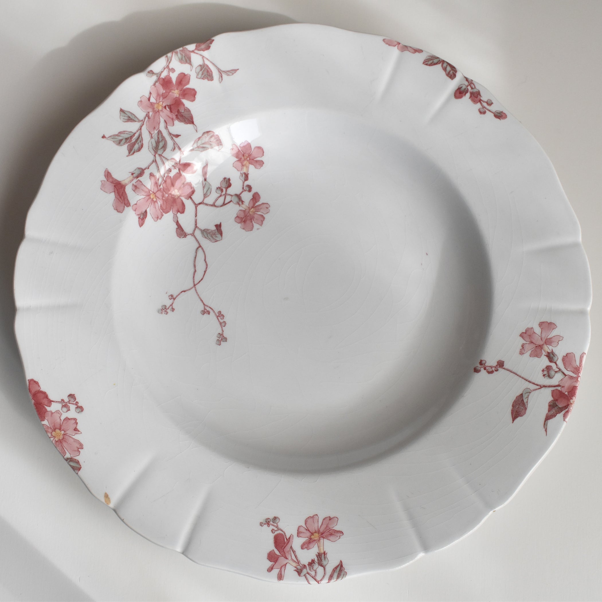 アンティーク深皿 KGリュネヴィル Fleurs roses G — Loane Interior