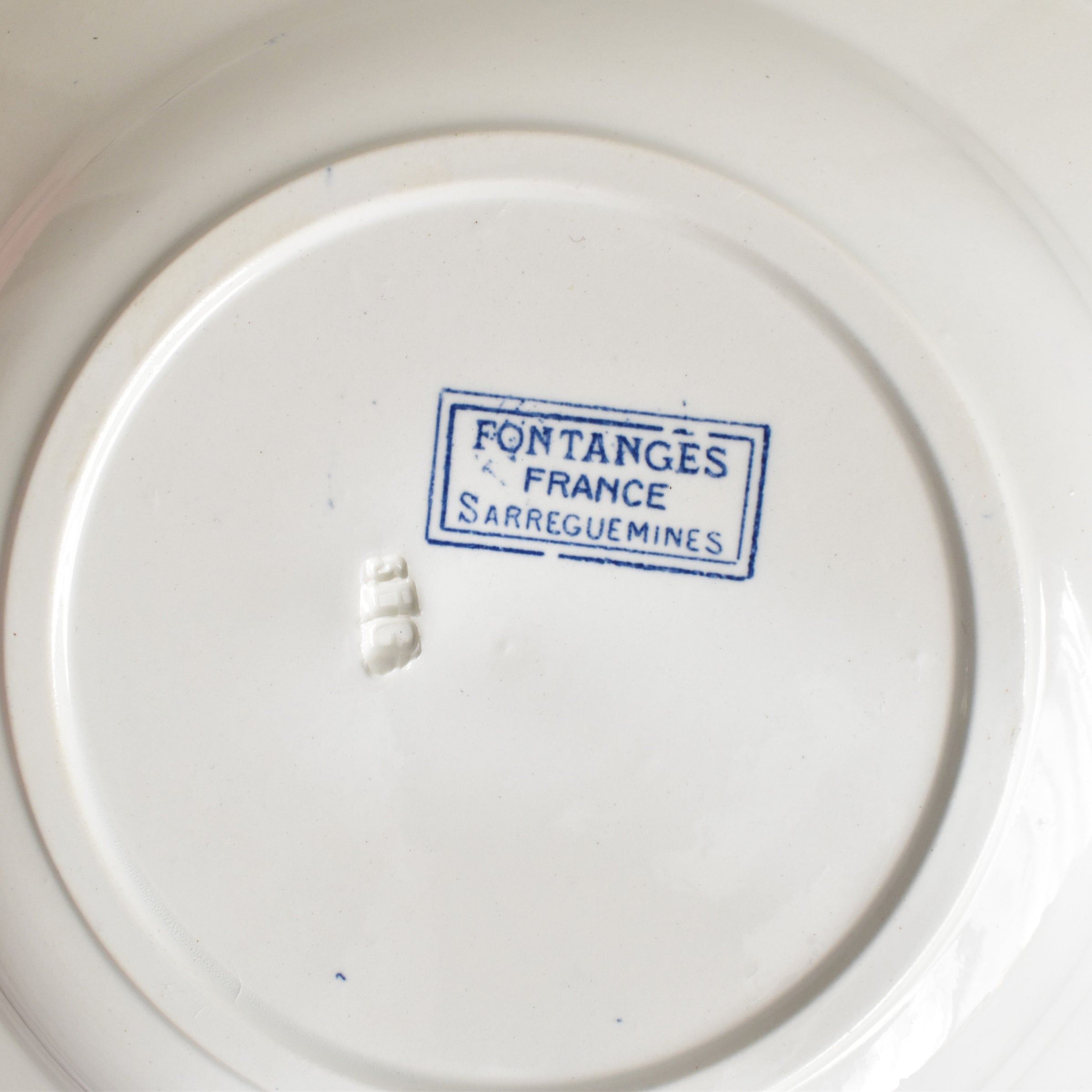 アンティーク深皿 サルグミンヌ Fontanges (フォンタンジュ） ブルー C — Loane Interior