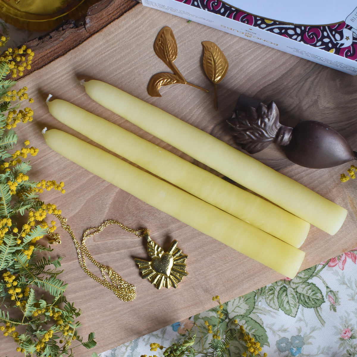 シエルジュコニック （テーパーキャンドル） 20cm Jaune Pastel （パステルイェロー） — Loane Interior