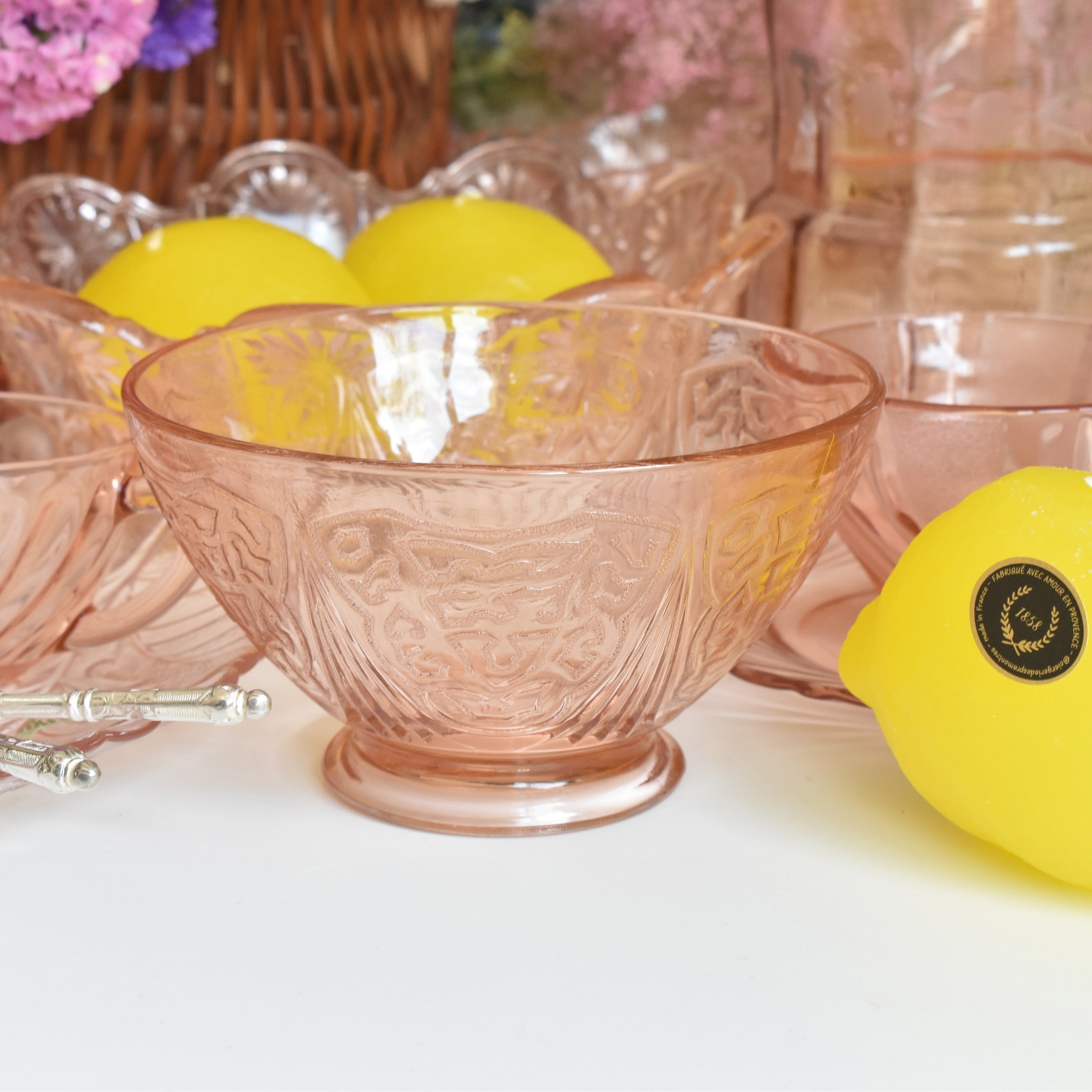 ヴィンテージ ピンクガラス カフェオレ ボウル — Loane Interior