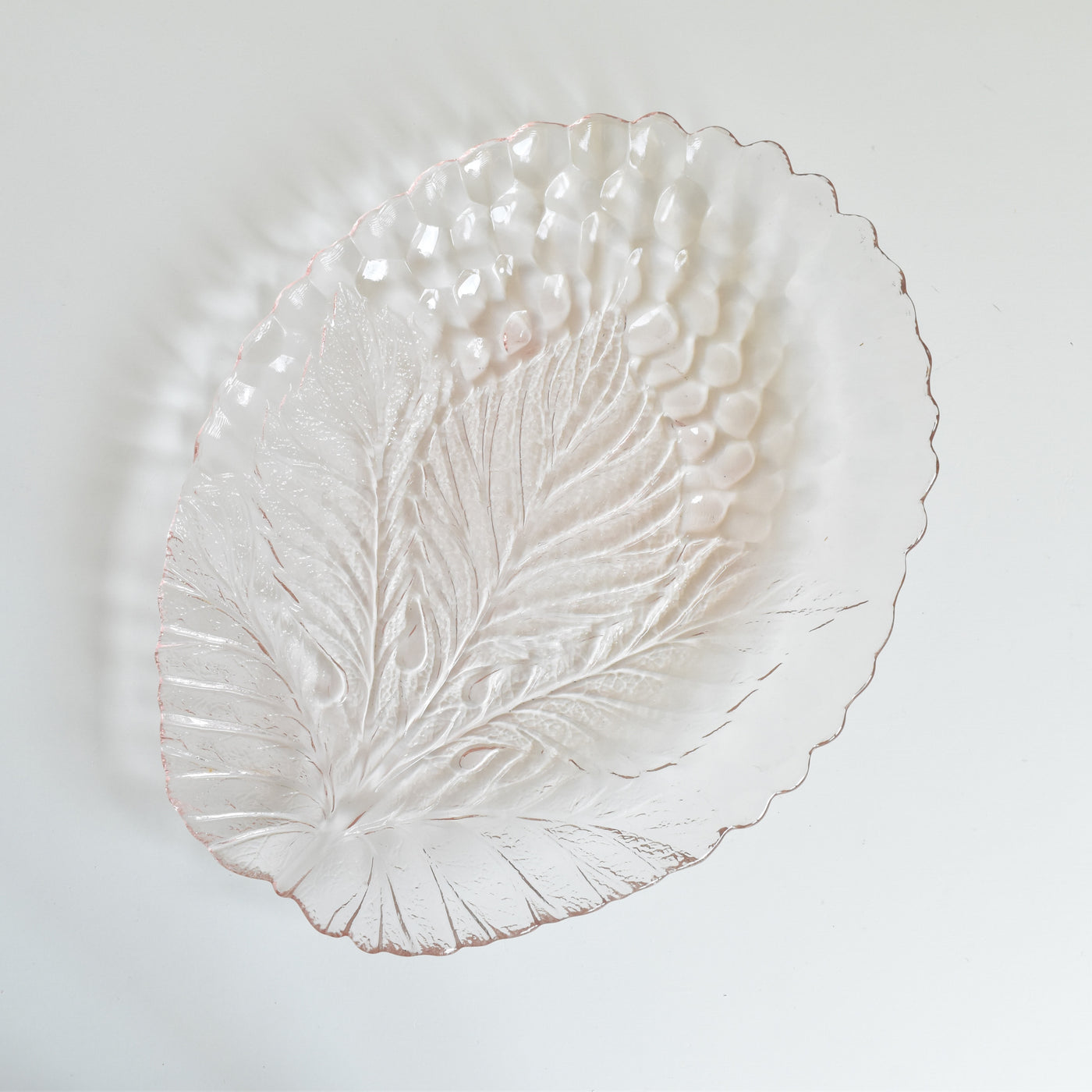 ヴィンテージプレート ピンクガラス 紫陽花 — Loane Interior