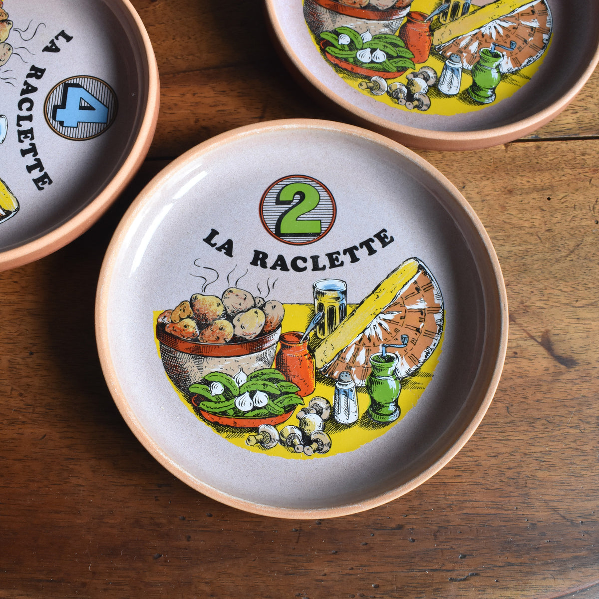 ヴィンテージプレート ジアン La Raclette (ラクレット） ピンク ② — Loane Interior