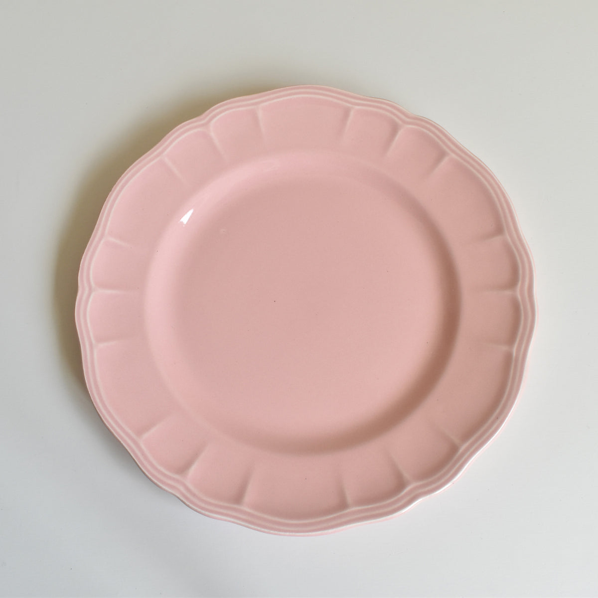 ヴィンテージプレート サラン 花リム ピンク E — Loane Interior